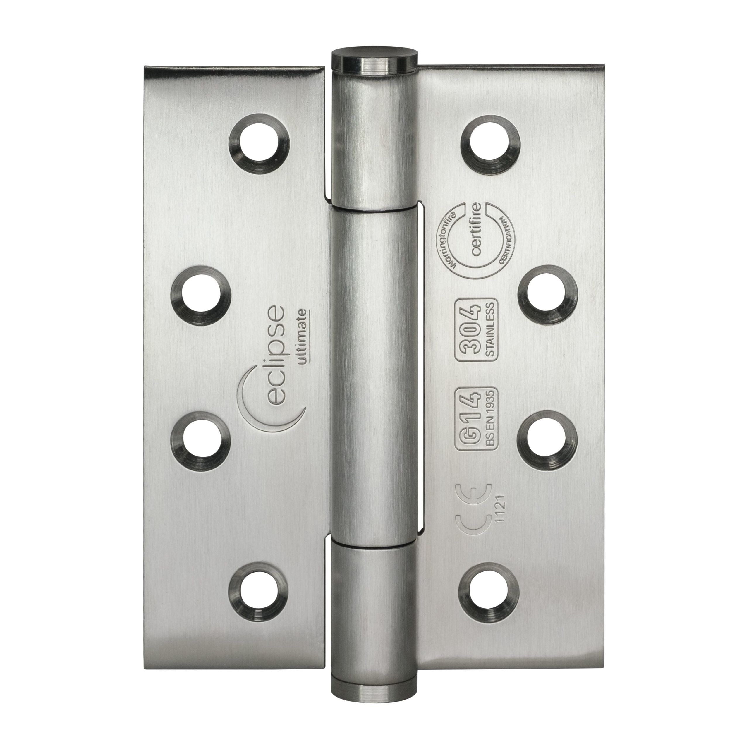 Eclipse - 4x3" Grade 14 Concealed Bearing Hinge - Satin Stainless Stee