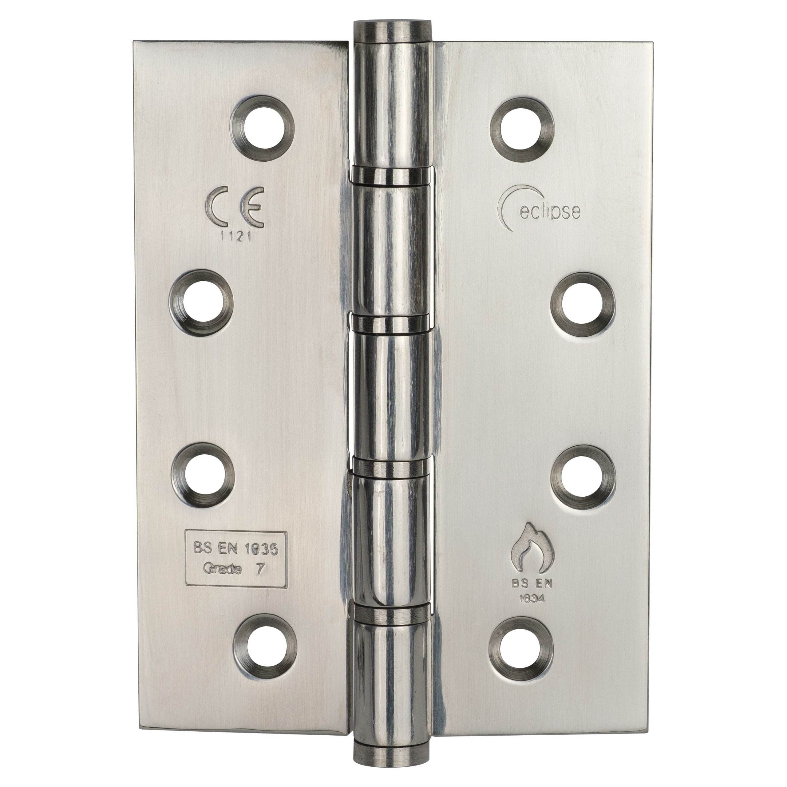 Eclipse - 102x76x2mm Washered Hinge Grade 7 - Polished Stainless Steel