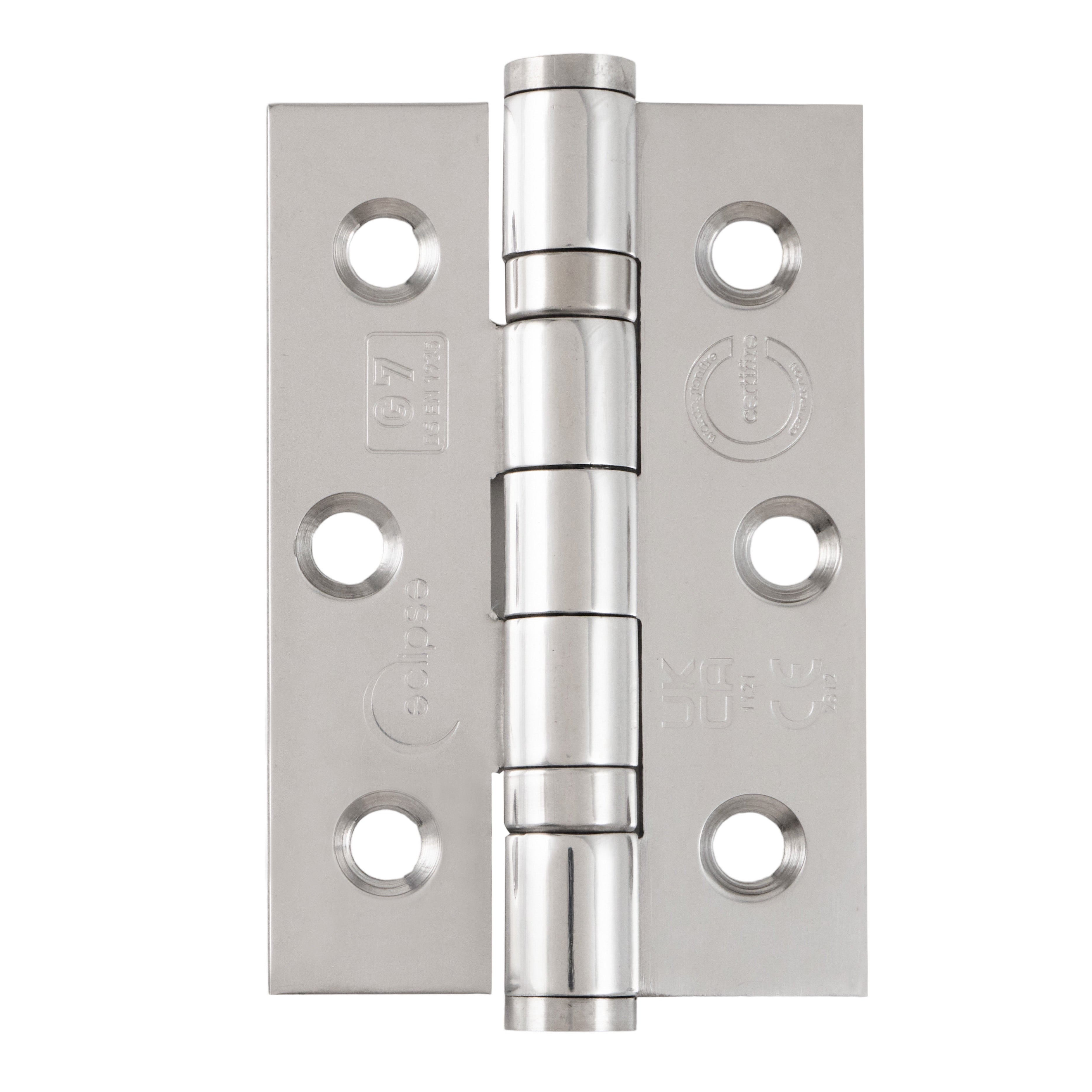 Eclipse - 76x51x2mm Ball Bearing Hinges Grade 7 - Polished Stainless S