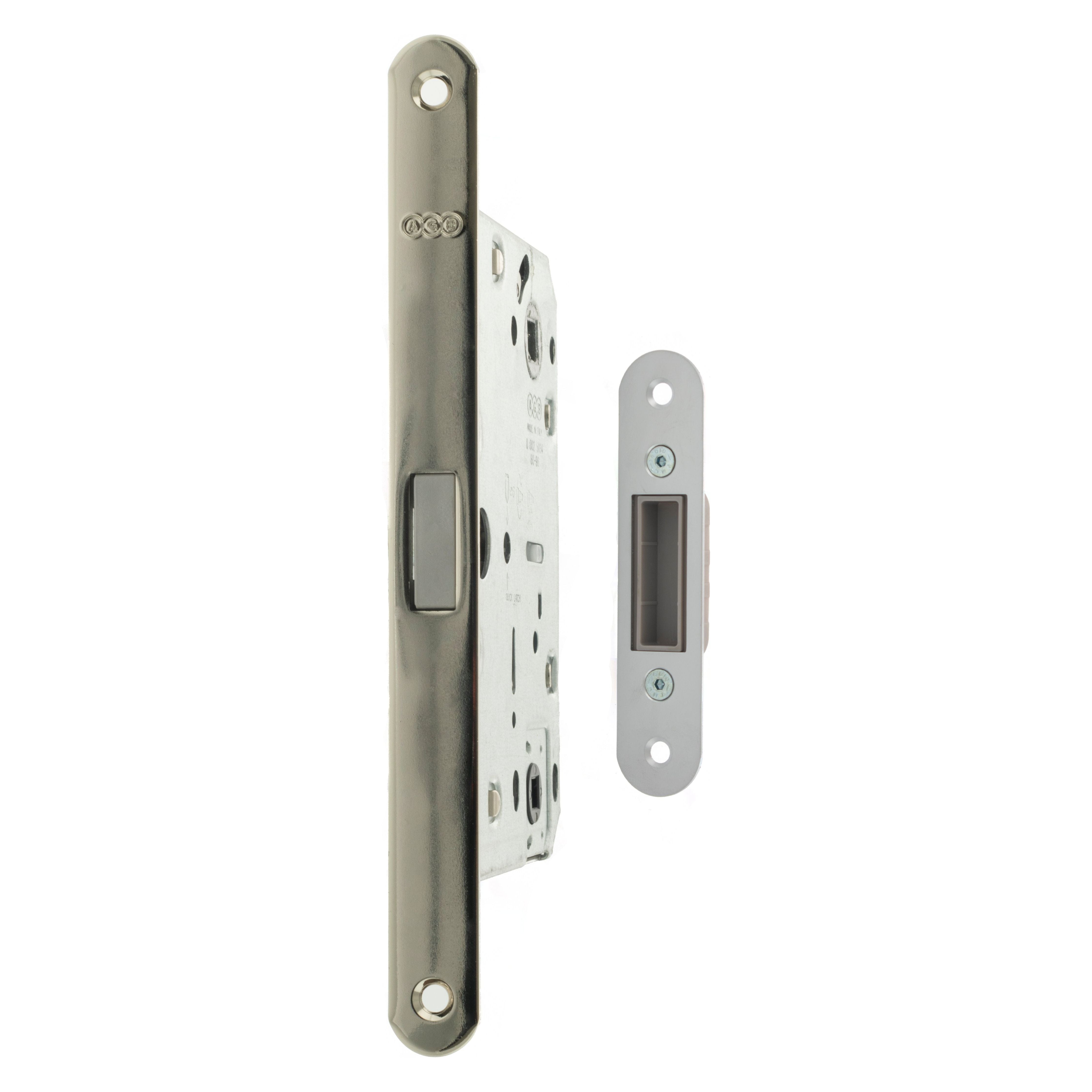 AGB Polaris 2XT Magnetic Bathroom Lock 60mm backset - Polished Chrome