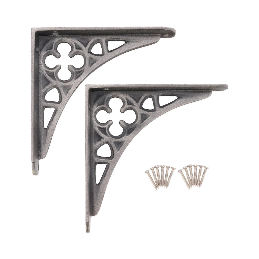 Spira Brass - Victorian Gothic Shelf Bracket Pewter (Sold in Pairs)