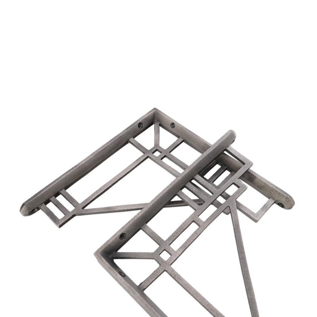Spira Brass - Art Deco Shelf Bracket Pewter (Sold in Pairs) - BR710PEW