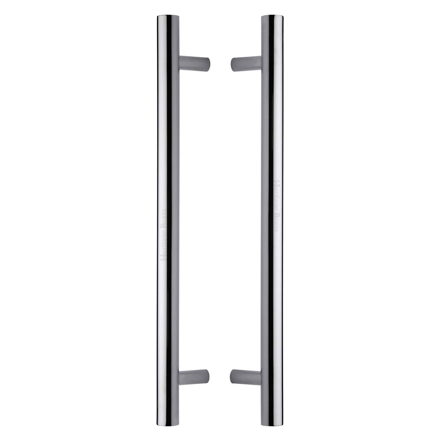 Heritage Brass Back to Back Door Pull Handle Bar Design 457mm Polished