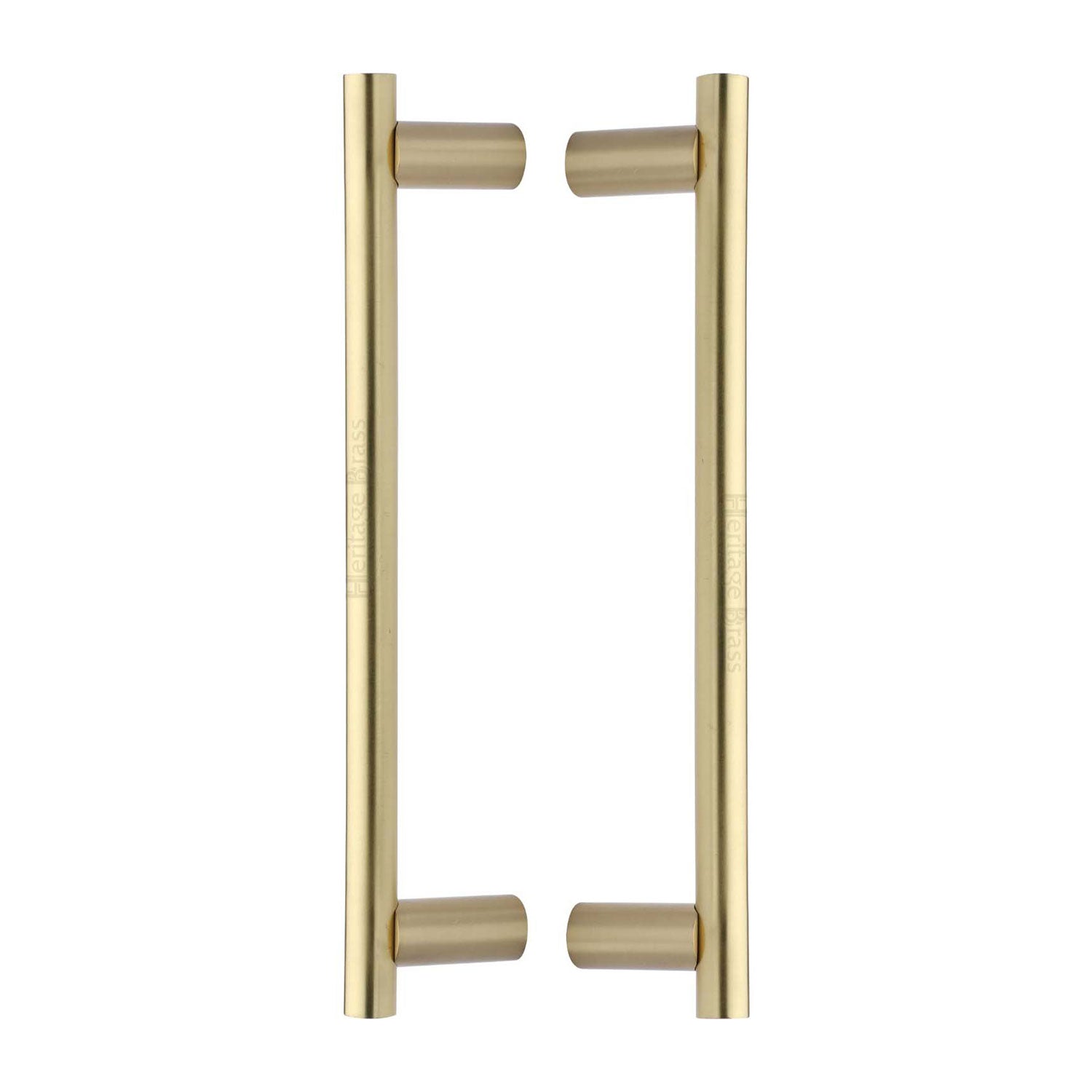 Heritage Brass Back to Back Door Pull Handle Round Bar Design 336mm& S