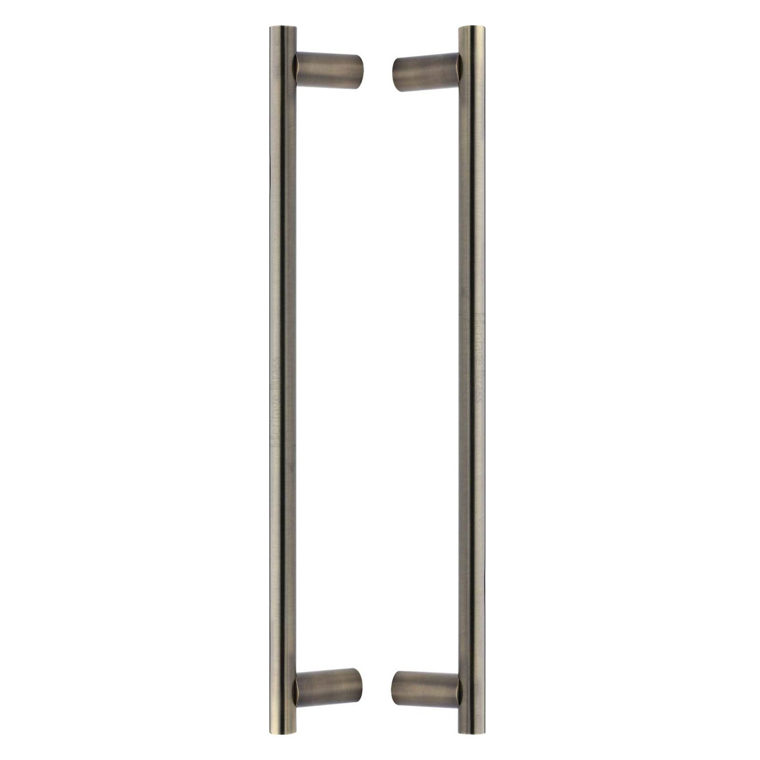 Heritage Brass Back to Back Door Pull Handle Round Bar Design 489mm An