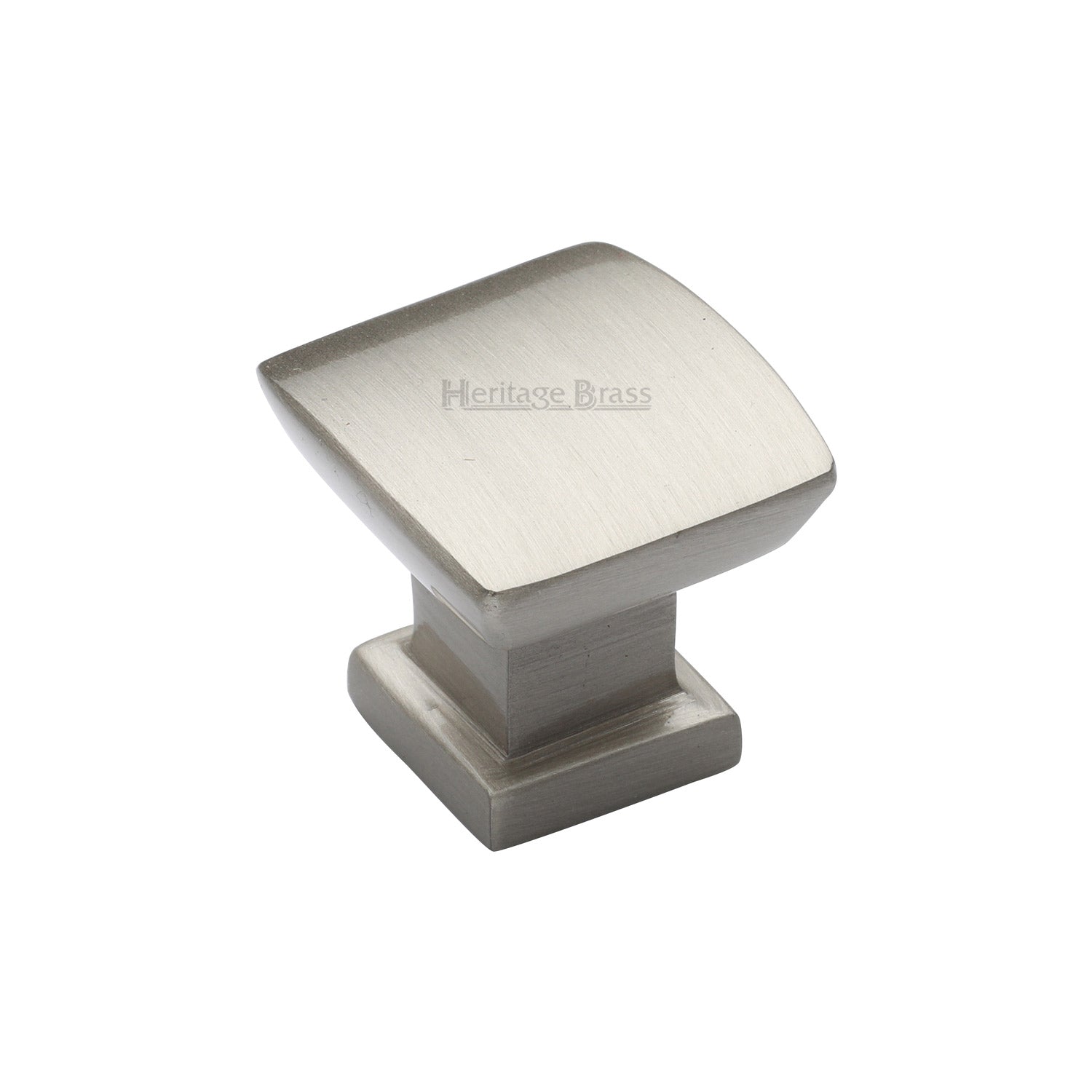 Heritage Brass Cabinet Knob Plinth Design with base 25mm Satin Nickel