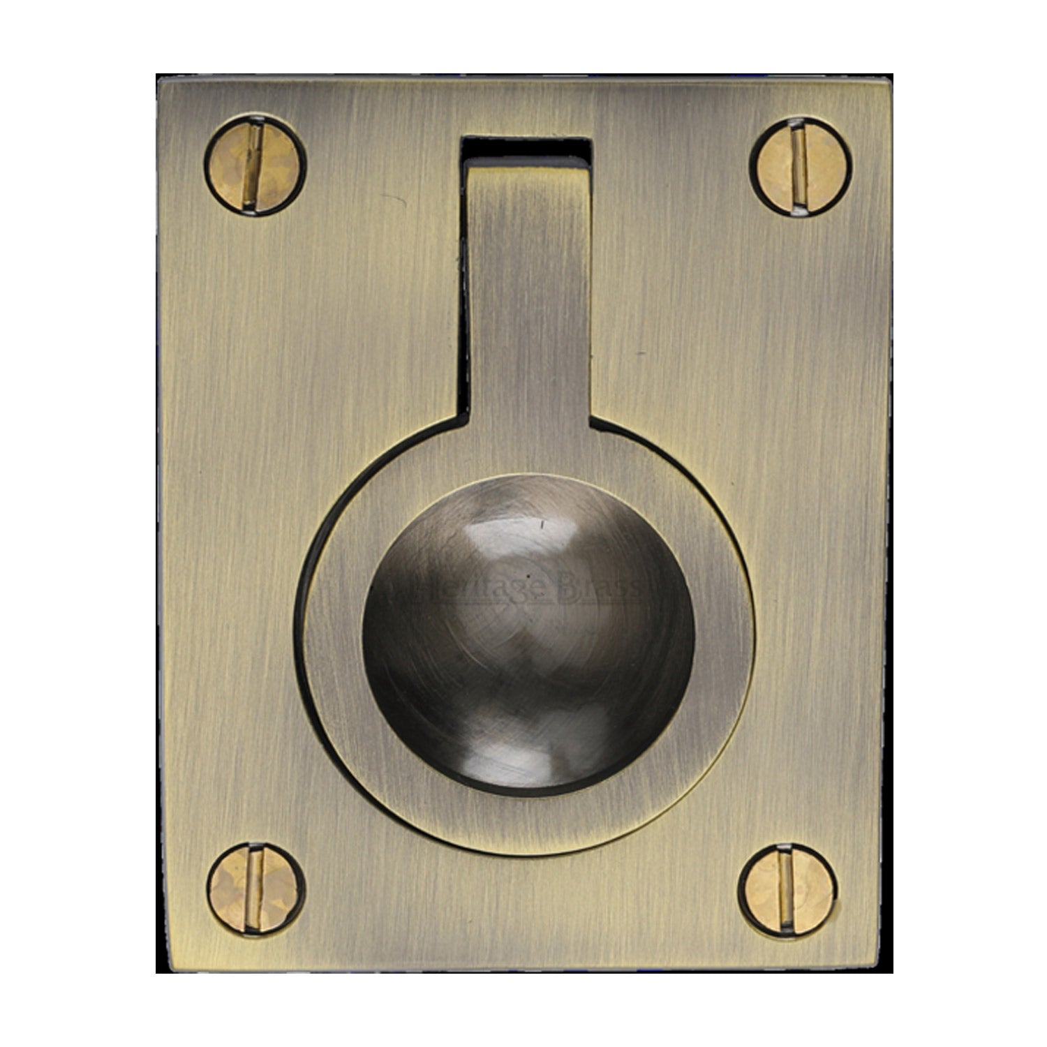 Heritage Brass Cabinet Pull Flush Ring Design 50mm Antique Brass finis