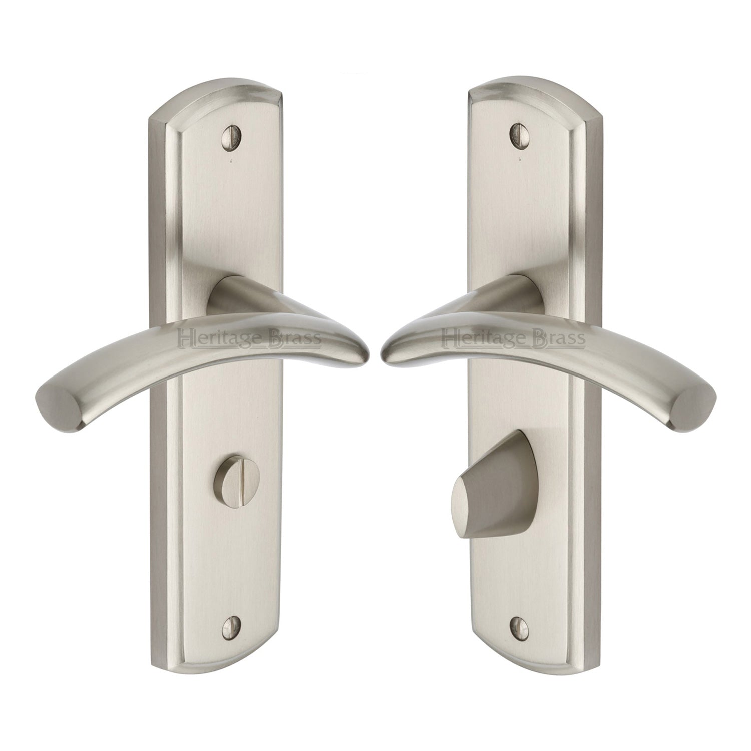 Heritage Brass Door Handle for Bathroom Centaur Design Satin Nickel fi