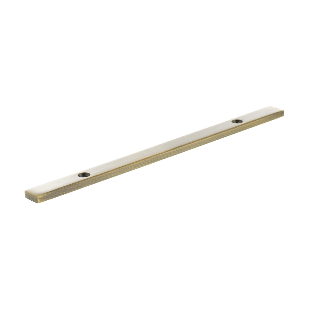 Millhouse Brass Long Narrow Cabinet Handle Backplate 128mm - Antique B