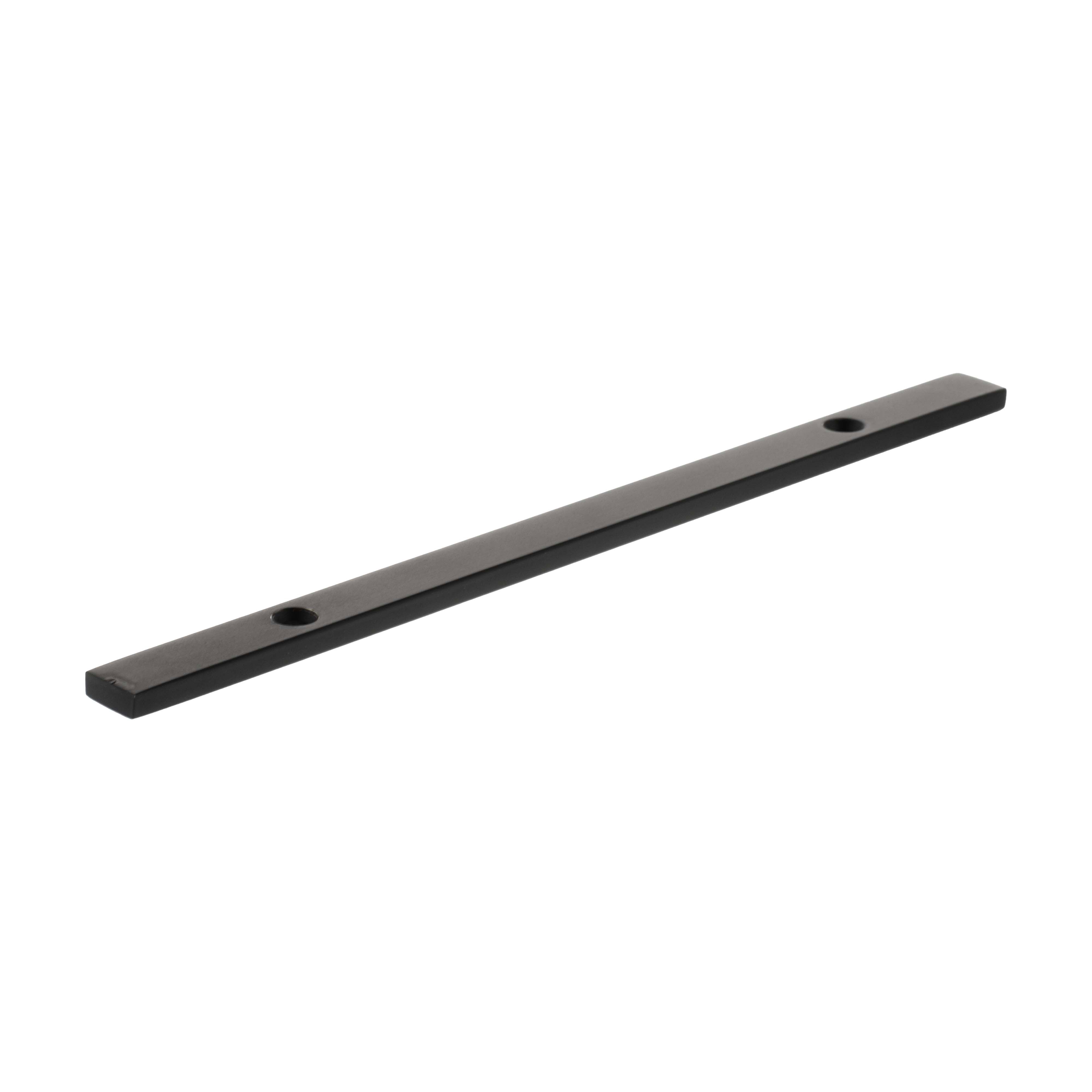 Millhouse Brass Long Narrow Cabinet Handle Backplate 128mm - Matt Blac
