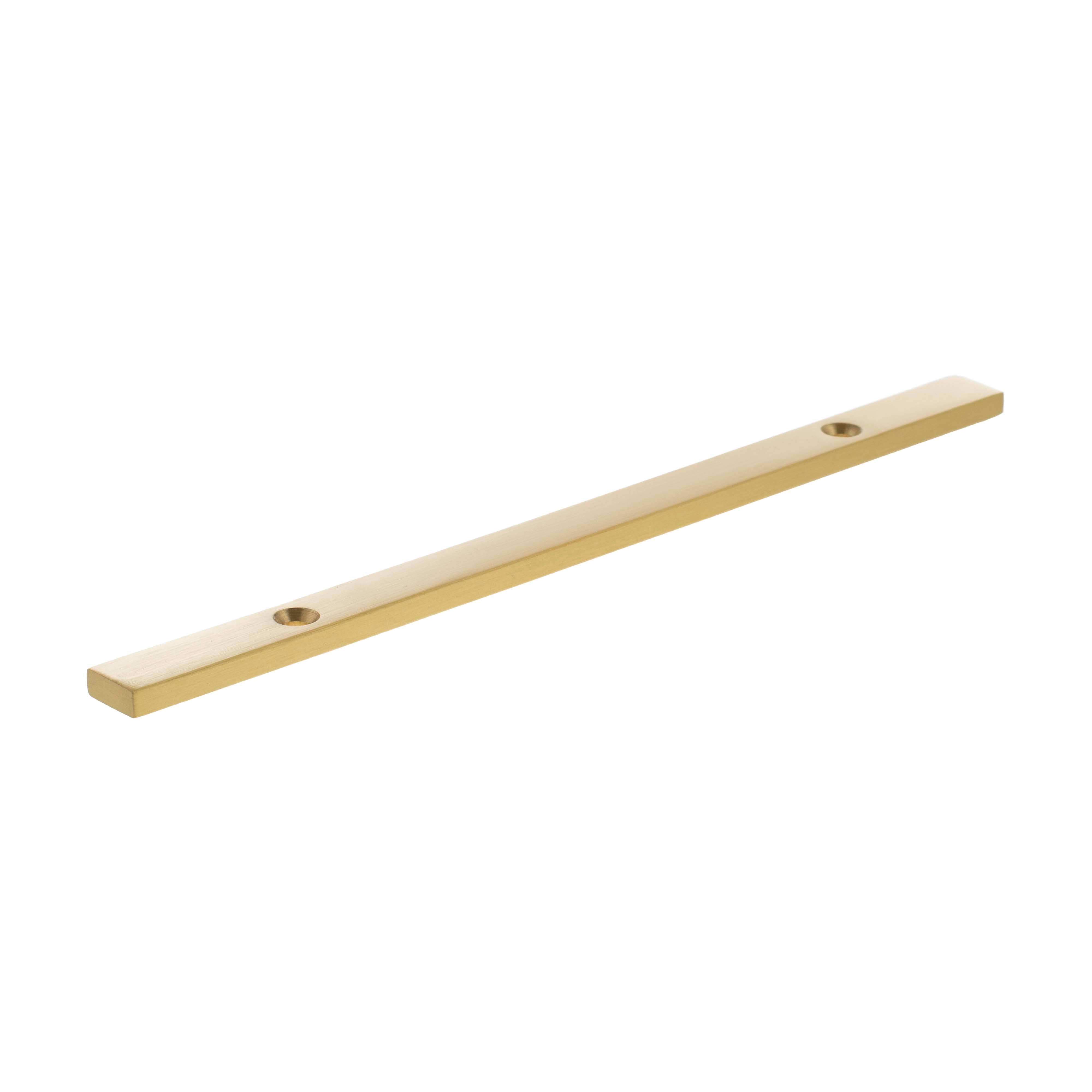 Millhouse Brass Long Narrow Cabinet Handle Backplate 128mm - Satin Bra