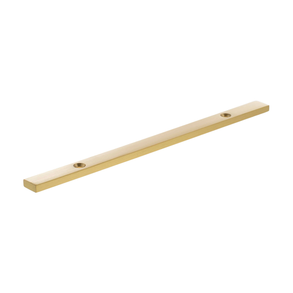 Millhouse Brass Long Narrow Cabinet Handle Backplate 128mm - Satin Bra