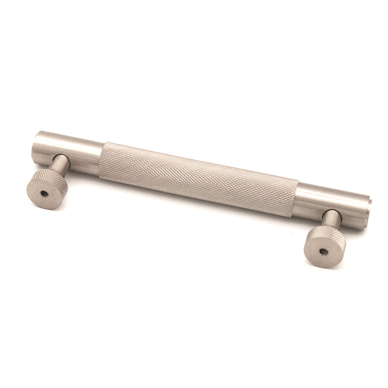 Spira Brass - Knurled Bar Handles Small - Satin Silver - SB2413SS