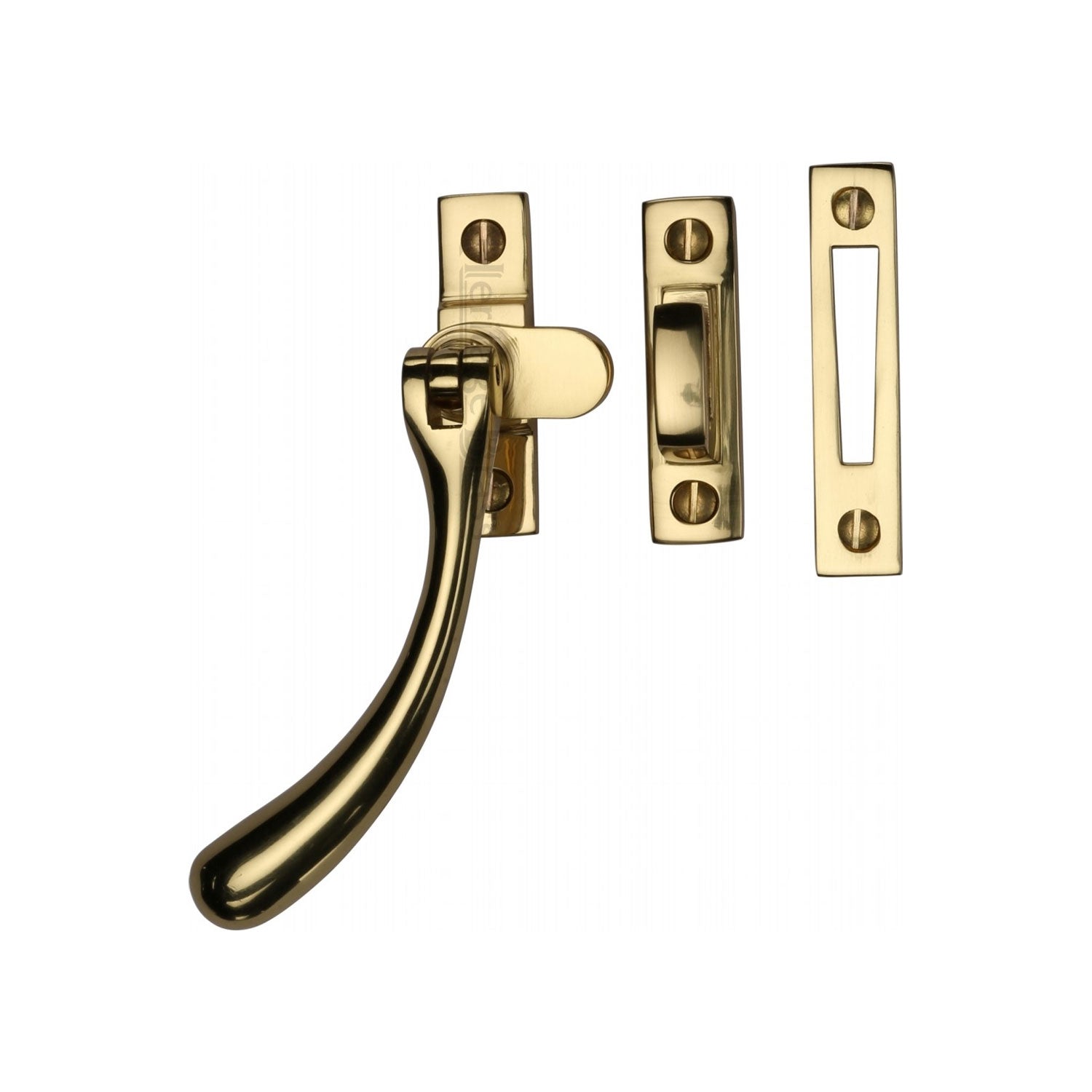 Heritage Brass Casement Window Fastener Ball Design Polished Brass fin