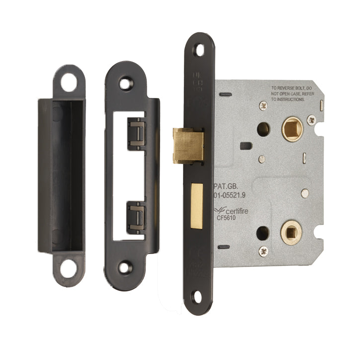 Eurospec - Easi-T Residential Bathroom Lock 78mm - Matt Black - BAE503