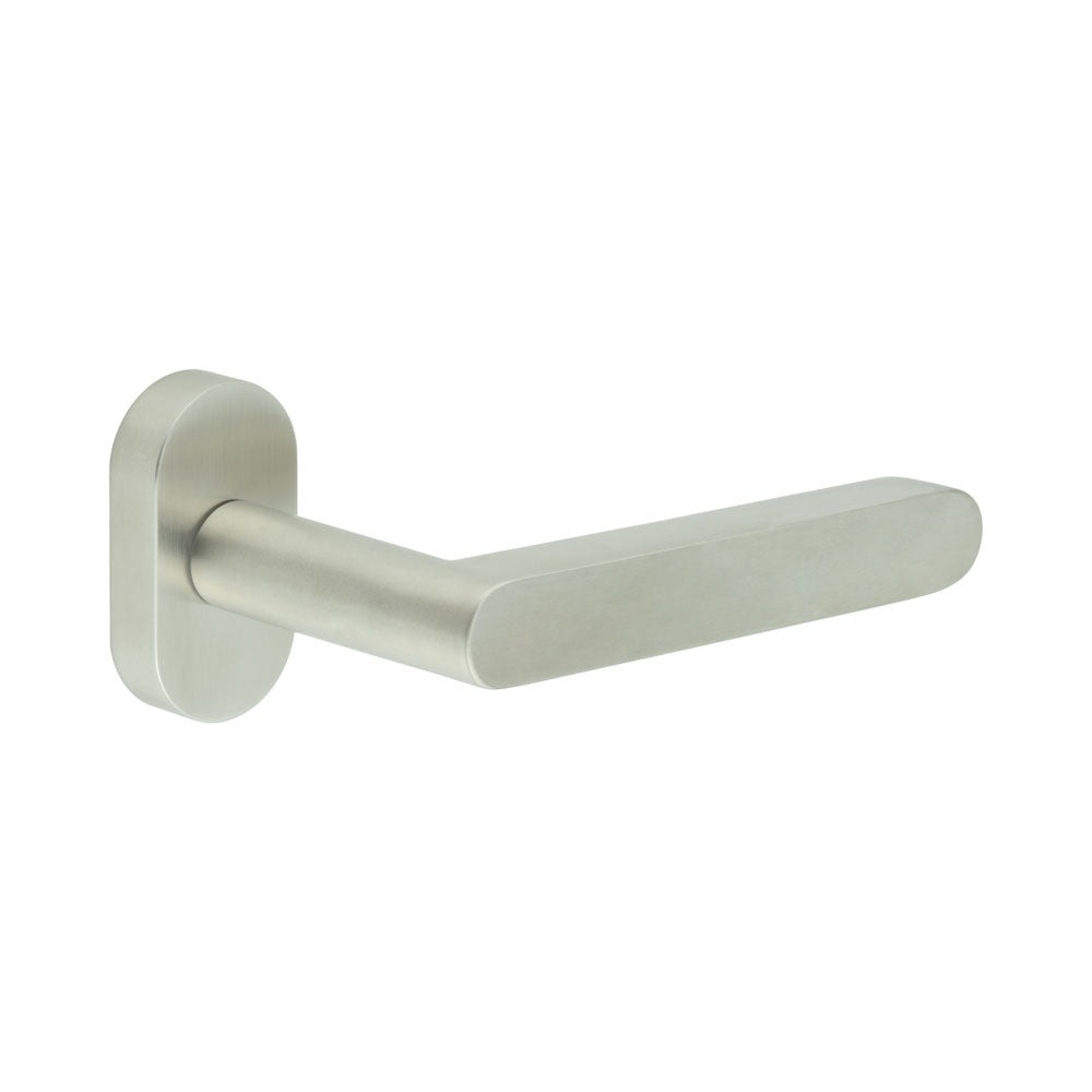 CR-101 Satin Stainless Steel Multi Point Oval Rose Door Handle - CR-10