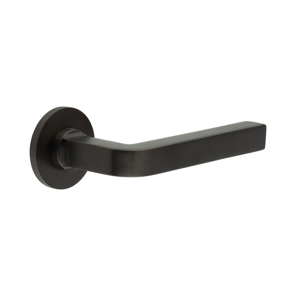 CR-104 Dark Bronze Fixed Dead Round Rose Door Handle - CR-104A3DB