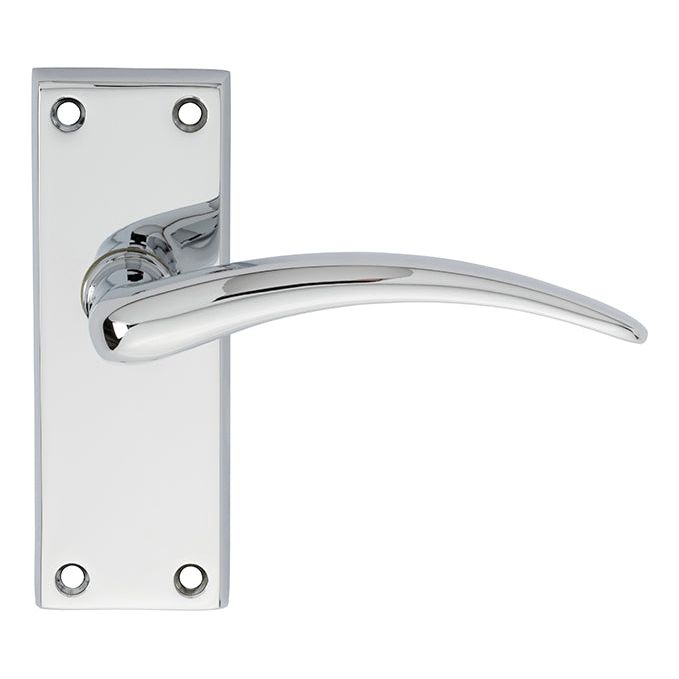 Carlisle Brass - Wing Lever on Short Latch Backplate - Polished Chrome