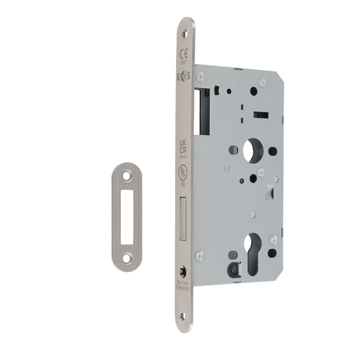 Eurospec - DIN Euro Deadlock-Satin Stainless Steel-Radius-60mm - Stain