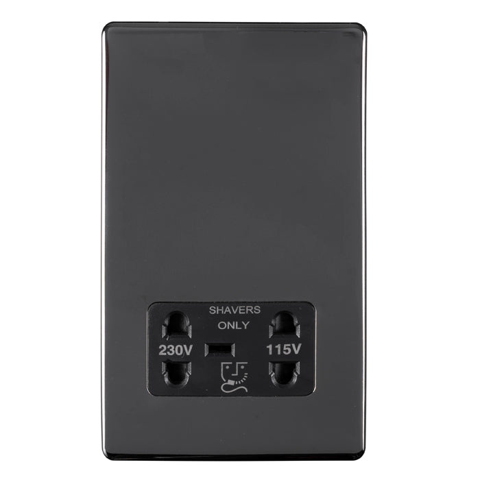 Eurolite Concealed 3mm Shaver Socket - Black Nickel - ECBNSHSB