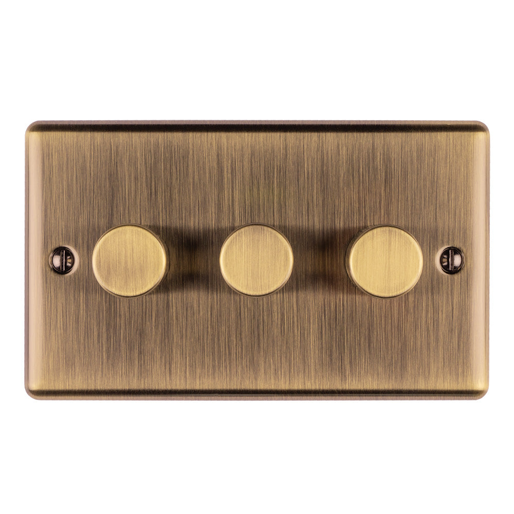 Eurolite Enhance Decorative 3 Gang Dimmer - Antique - EN3DLEDABB