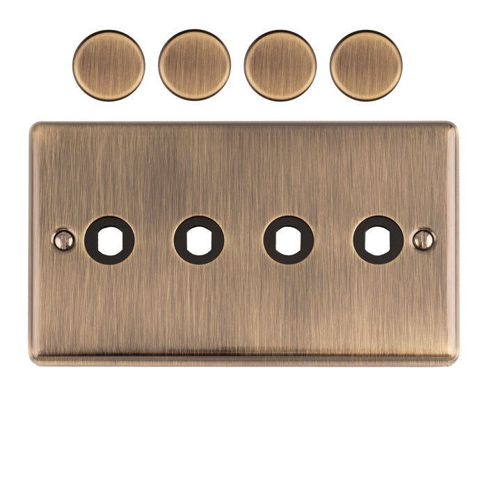 Eurolite - Dimmer Switch Plate-Antique Brass-4 Gang - EN4DIMABB