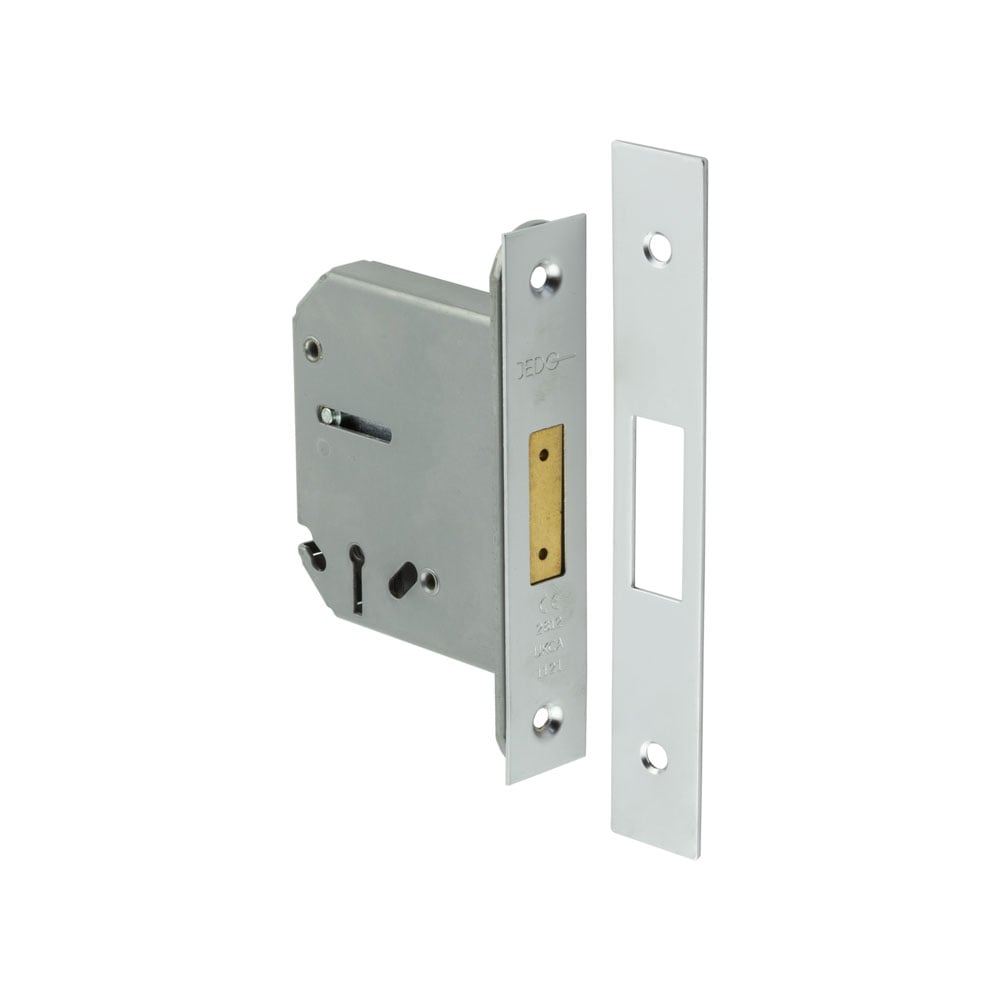 Jedo 3 Lever Deadlocks 76mm Satin Chrome - JL1093SC