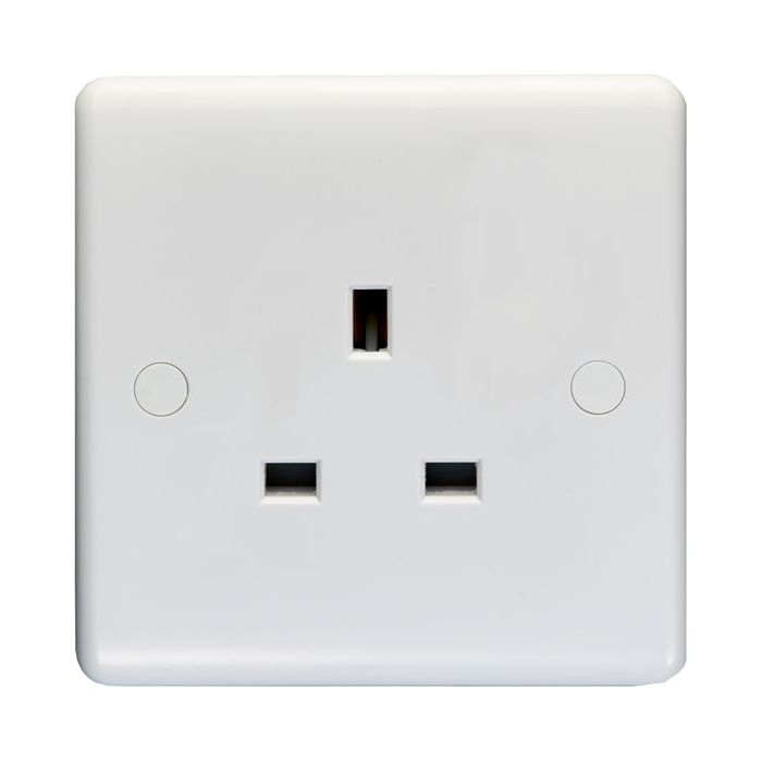 Eurolite Enhance White Plastic 1 Gang Unswitched Socket - White - PL40