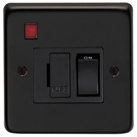 From The Anvil - 13 Amp Fused Switch + Neon - Matt Black - 34209/2