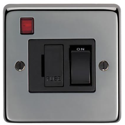 From The Anvil - 13 Amp Fused Switch + Neon - Black Nickel - 34209