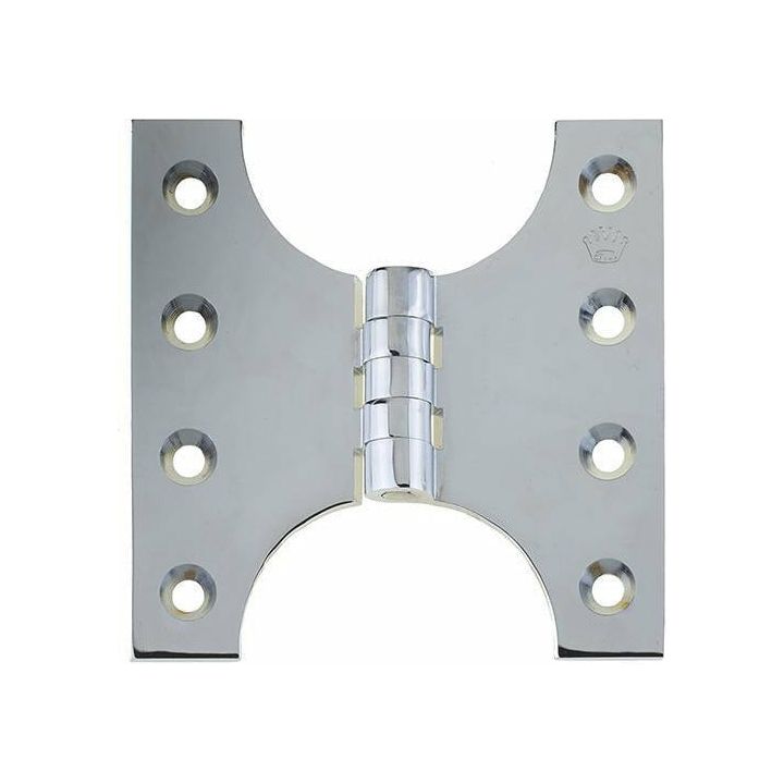 102 x 124 x 4mm Crown Parliament Projection Hinges - Polished Chrome
