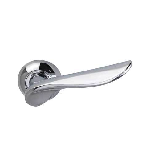Darcel - Juliette Door Lever Handle On Round Rose, Polshed Chrome - DC
