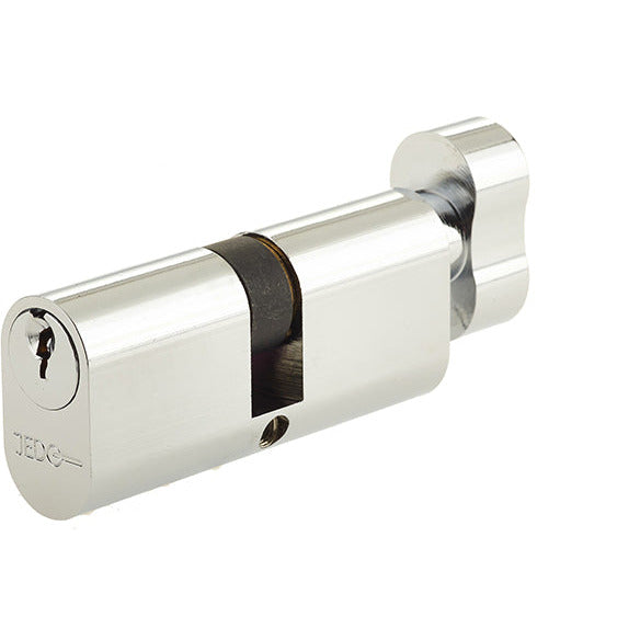 60mm 5 Pin Oval Profile Cylinder & Turn, Keyed to Differ with 3 Keys
